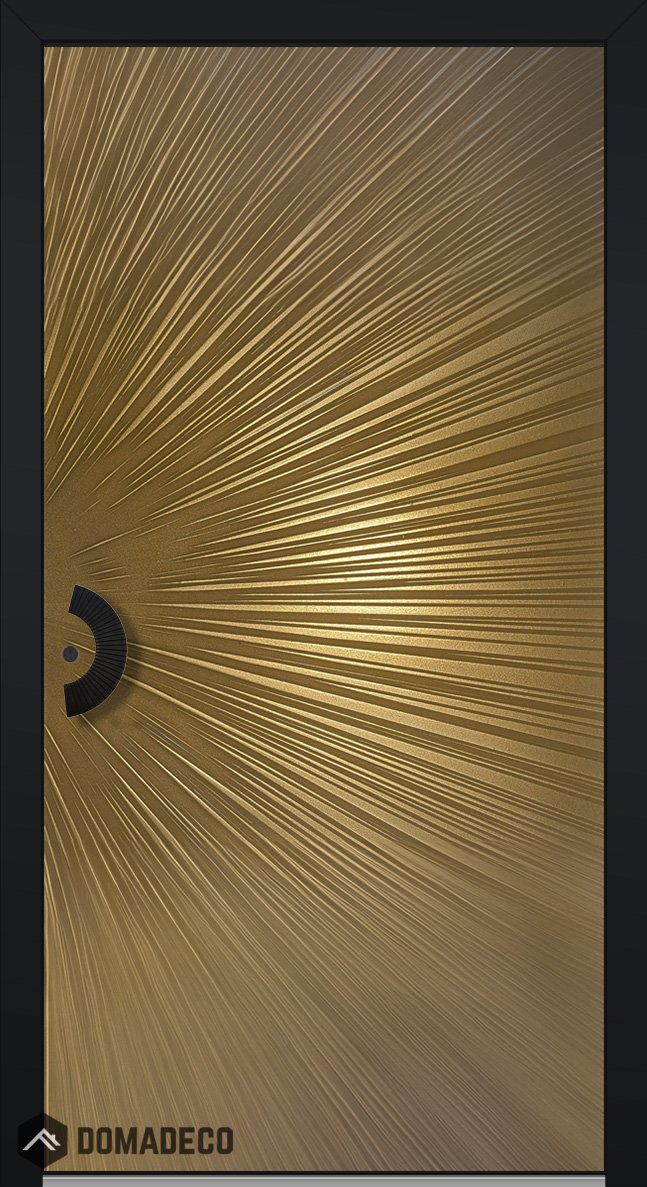 LIM M8 - door with gold texture of milled metal Domadeco