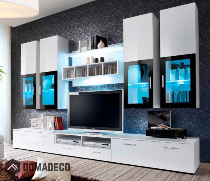 Presto 1 High gloss white modern tv unit