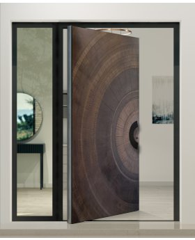 PIVOT M15 - aluminium pivot door with copper texture of milled metal ...