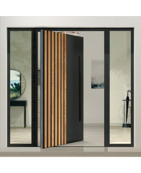 PIVOT M25 - aluminium pivot door with copper and aged bronze liquid ...