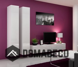 Seattle 13 - gloss white modern tv wall unit Domadeco